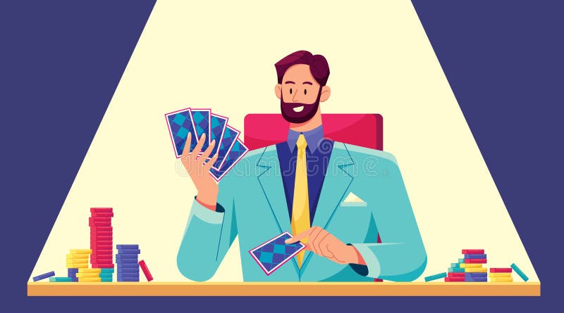 Poker Player Professional stock vector. Illustration of game - 268151761