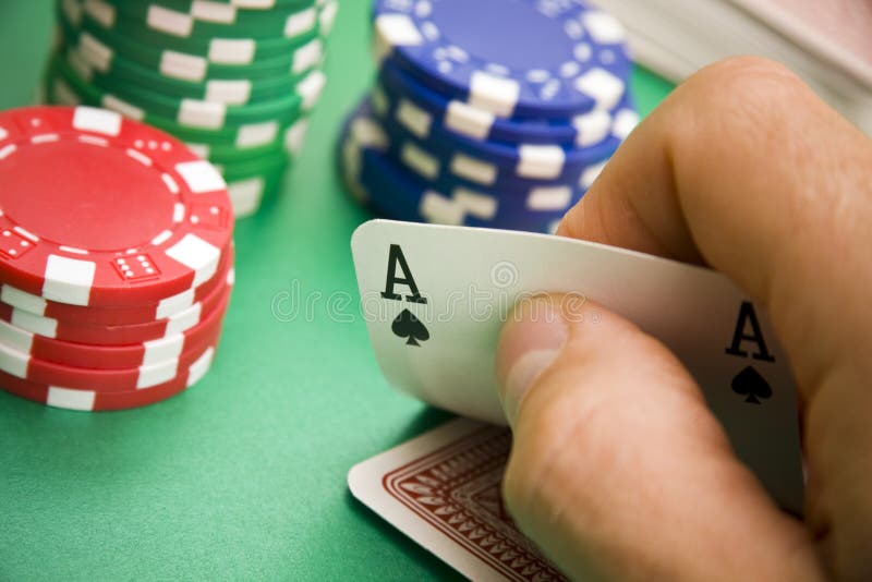 Poker Player Turning Over Hand Stock Image - Image of risk, wealth: 4965189