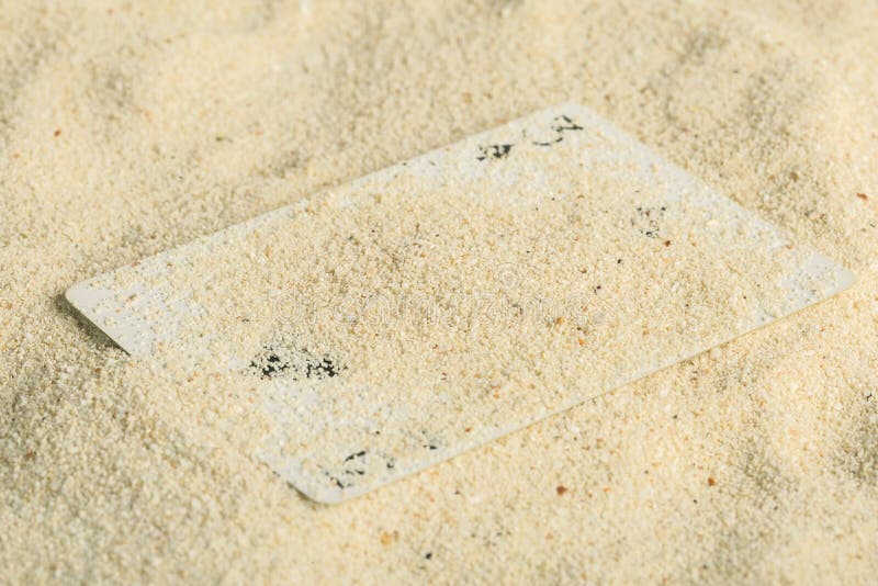 Poker Playing Cards Buried in a Sand Dune Stock Image - Image of poker ...