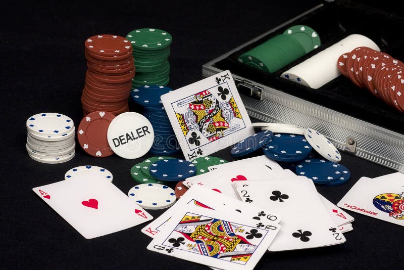 Poker Playing Cards and Chips Stock Photo - Image of silver, play: 10707324