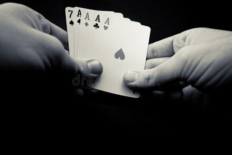 5 Aces? Cheater stock photo. Image of winner, cheater, holdem - 437206