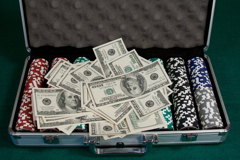 Poker Playing Set and Money Stock Photo - Image of gaming, casino: 16403566