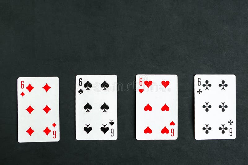 Poker quads playing card stock image. Image of card - 208254575