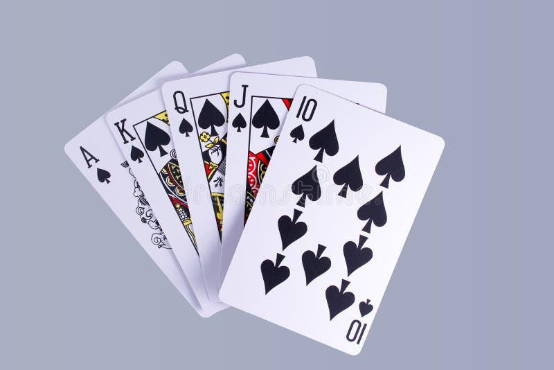 Poker Royal Flush Playing Cards Hand Stock Photo - Illustration of ...