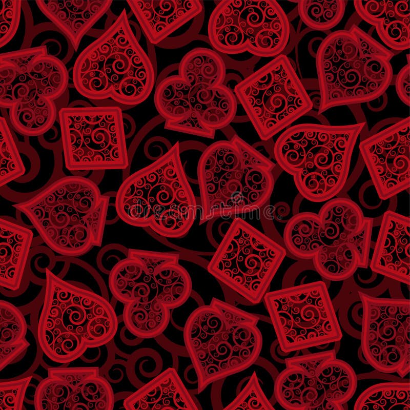 Poker Seamless Pattern, Vector Stock Vector - Illustration of cover ...