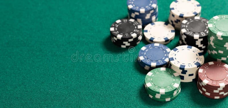 Poker Table in Casino Top View Stock Photo - Image of poker, green ...