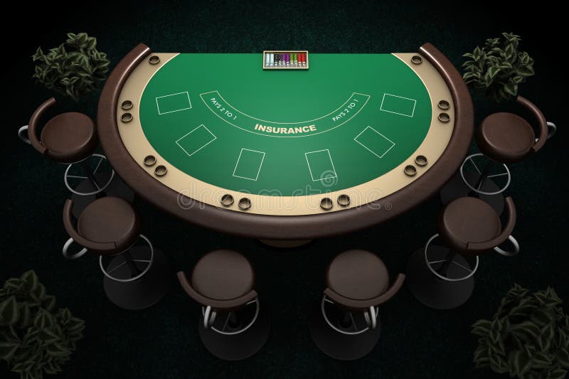 Poker Table 3d Illustration Stock Illustration - Illustration of club ...