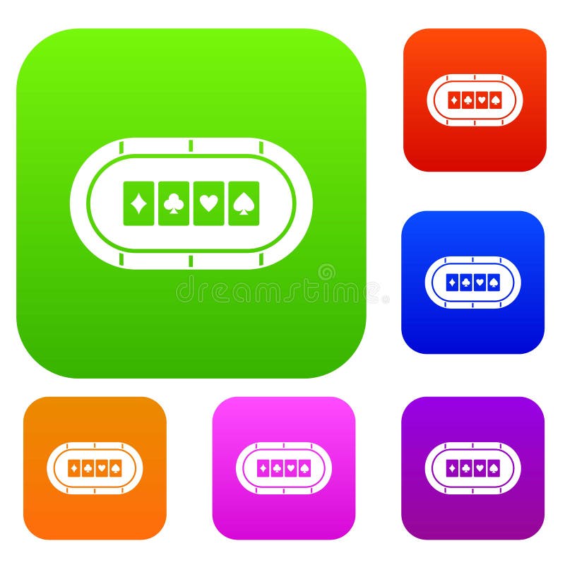 Poker table set collection stock vector. Illustration of card - 98827154