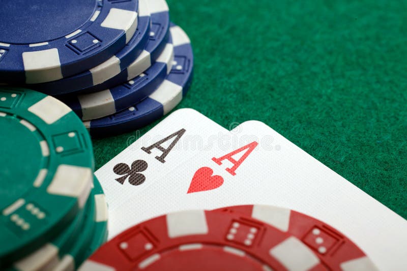 Poker Two Aces, Place for Text Stock Photo - Image of addiction, chance ...