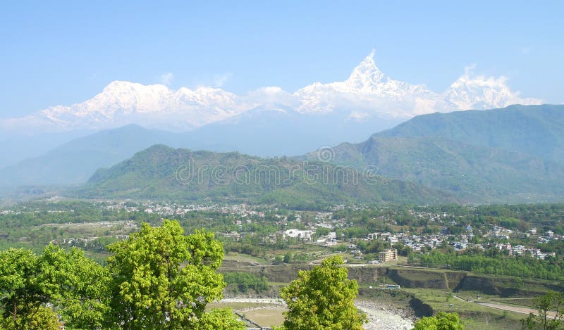 Pokhara and Machhapuchhre stock photo. Image of huge - 24543212