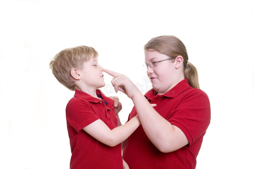 Poking stock photo. Image of siblings, game, touch, blond - 6942196