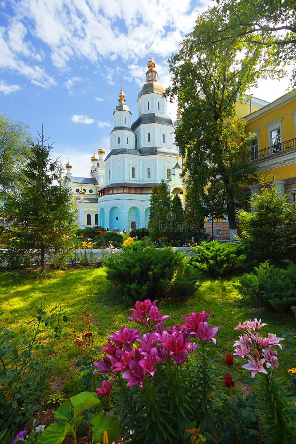 Holy Pokrovsky Monastery, Kharkov, Ukraine Stock Photo - Image of white ...