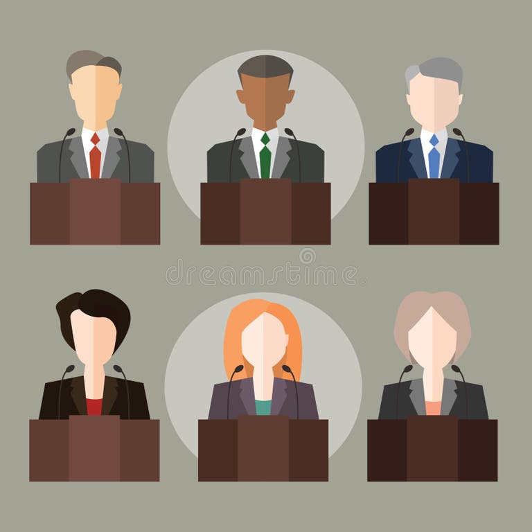 Políticos ilustración del vector. Ilustración de portavoz - 44312134
