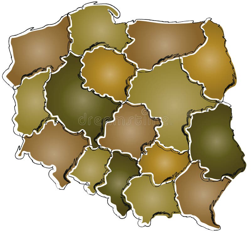 Poland administration map stock illustration. Illustration of territory ...