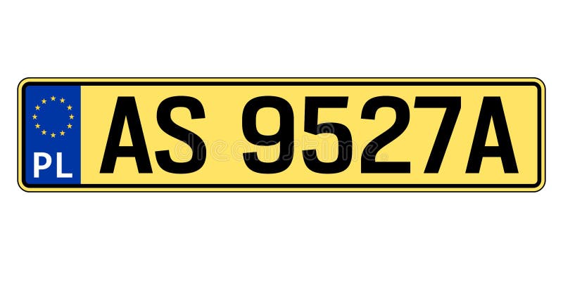 Poland number plate stock vector. Illustration of polish - 35576202