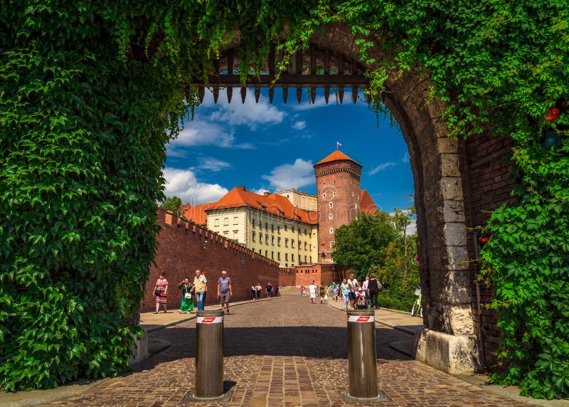 Poland - Castle Framed by Gate - Krakow Editorial Image - Image of ...