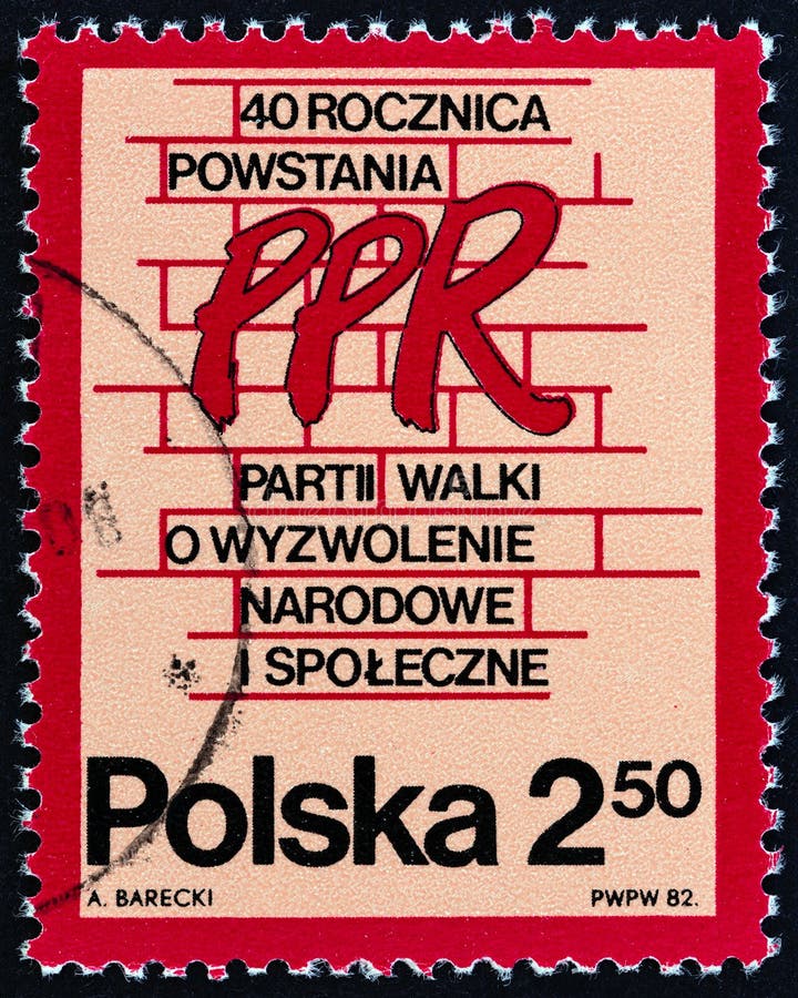 POLAND - CIRCA 1982: a Stamp Printed in Poland Shows Writing on Wall ...