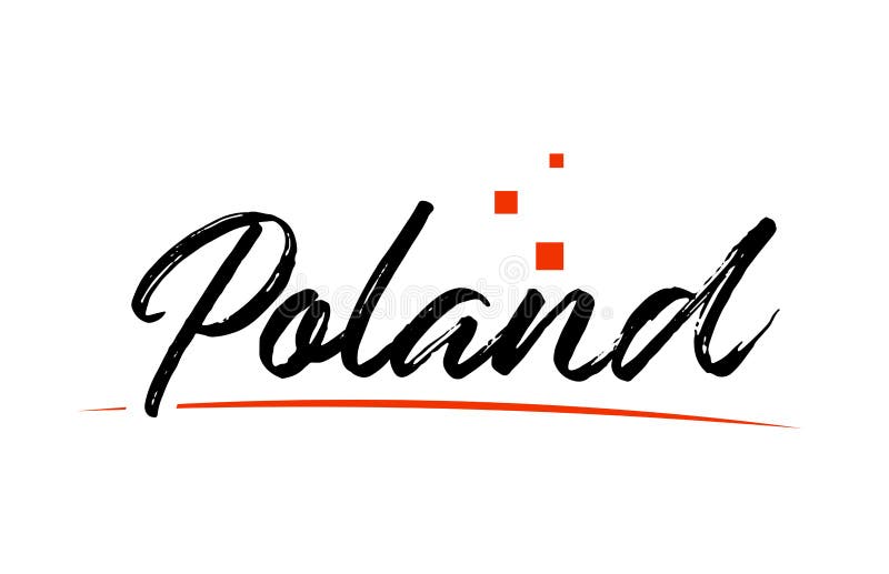 Poland Country Big Text with Flag Inside Map Concept Logo Stock Vector ...