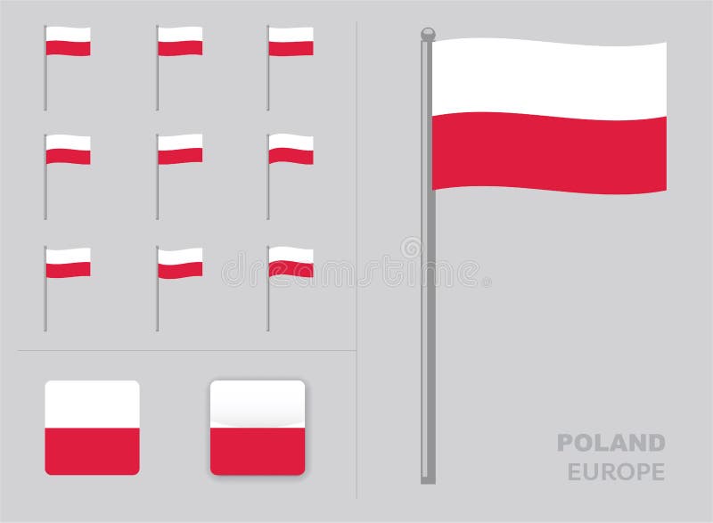 Poland Flag Country Waving Animation App Icon Vector Stock Vector ...