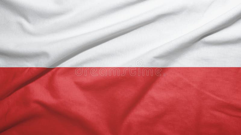 Poland Flag with Fabric Texture Stock Image - Image of close, border ...