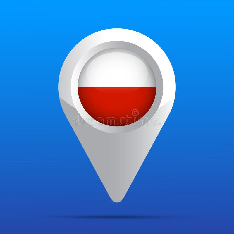 Poland Flag Map Icon. Glossy Icon Stock Vector - Illustration of sign ...