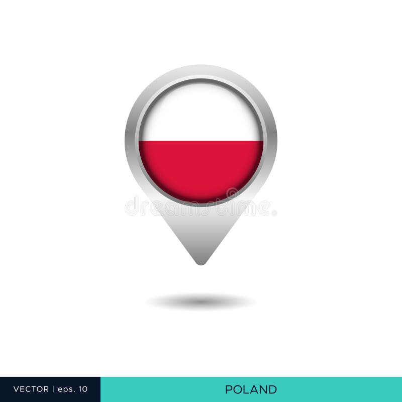 Poland Flag Map Pin Vector Design Template. Stock Vector - Illustration ...