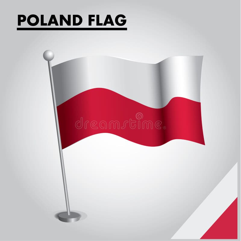 POLAND Flag National Flag of POLAND on a Pole Stock Vector ...