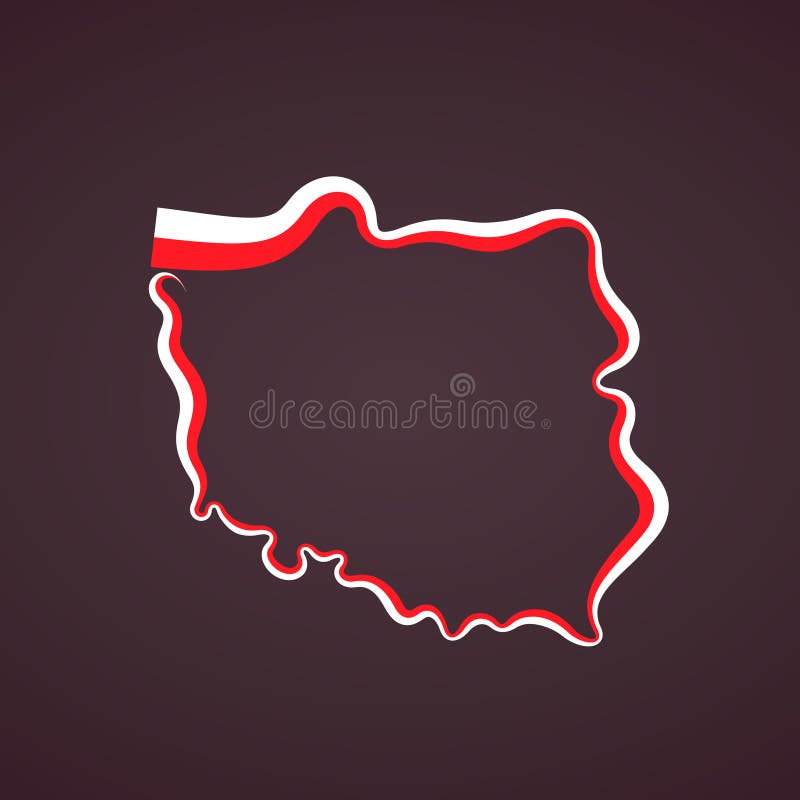 Poland – Flag ribbon map stock vector. Illustration of ribbon - 320459163