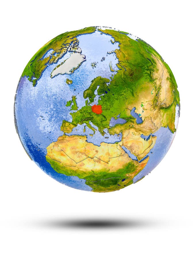 Poland on globe stock illustration. Illustration of pole - 81907887