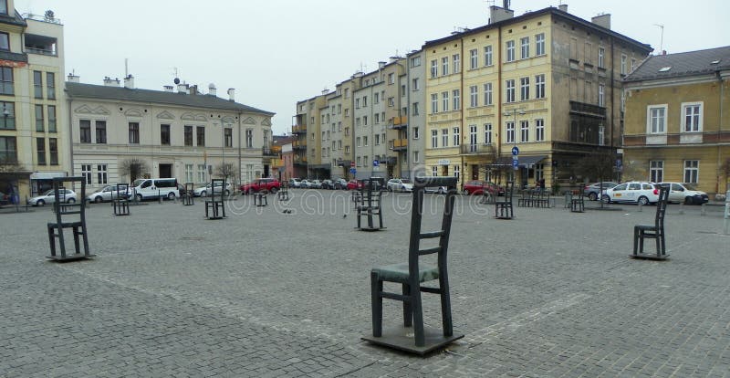 Poland, Krakow, Ghetto Heroes Square Editorial Image - Image of plaza ...