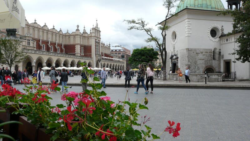 Poland Krakow Market Square. Main Square Editorial Stock Photo - Image ...