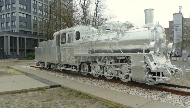 Poland, Lodz, Fabrychna Railway Station, Shiny Silver Old Train Stock ...