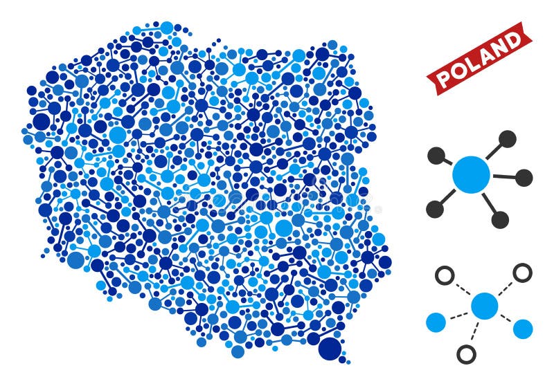 Poland Map Connections Collage Stock Vector - Illustration of ...