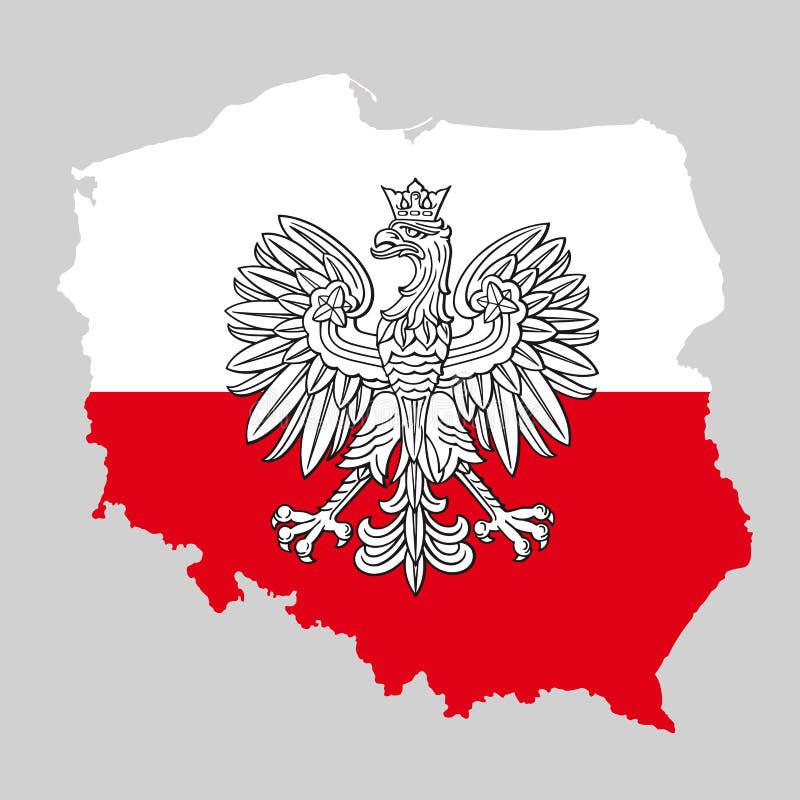 Poland Text with Map on Flag Stock Vector - Illustration of polish ...