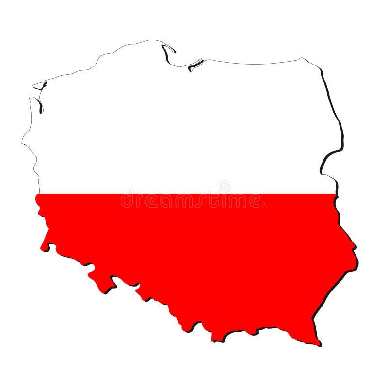 Poland map flag stock vector. Illustration of realm, land - 8030323