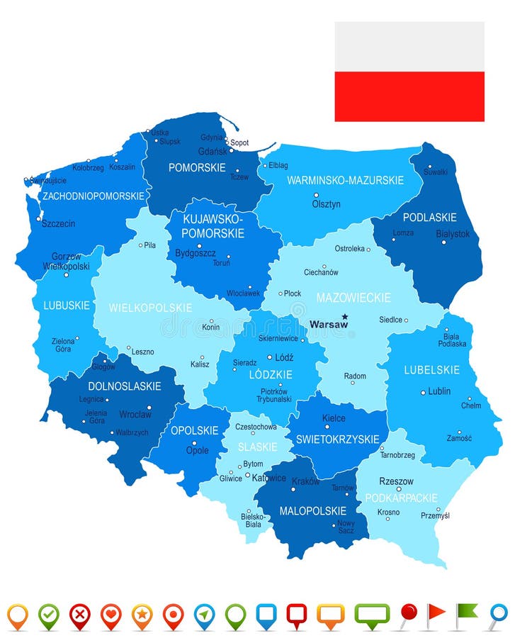 Poland - Map and Flag Illustration Stock Illustration - Illustration of ...