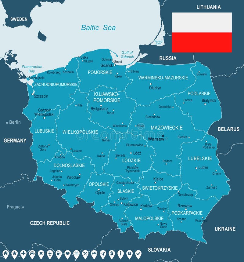 Poland - Map and Flag Illustration Stock Illustration - Illustration of ...