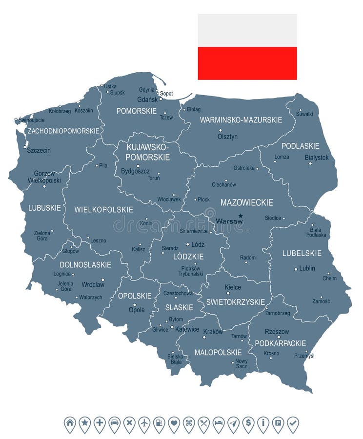 Poland - Map and Flag Illustration Stock Illustration - Illustration of ...
