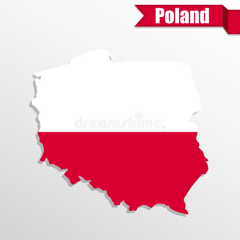 Poland Map with Flag Inside and Ribbon Stock Vector - Illustration of ...