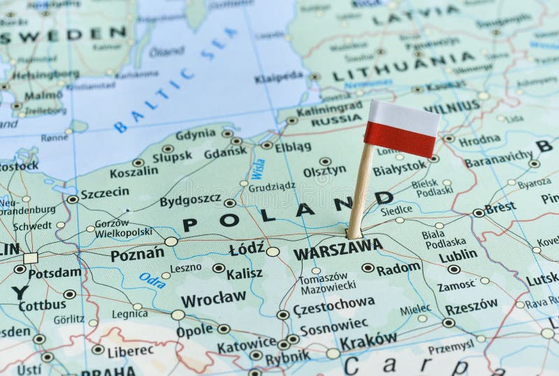 Poland map flag pin stock image. Image of travel, geographical - 48773597