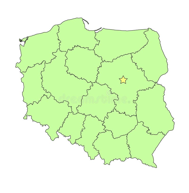 Poland map outline stock vector. Illustration of geography - 13119094