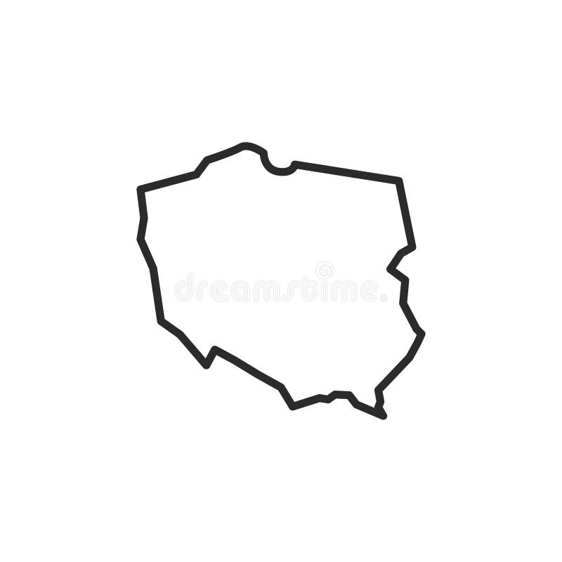 Poland Map Outline Icon stock vector. Illustration of geography - 318590907