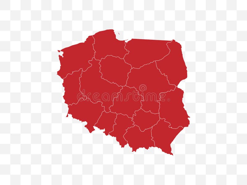 Poland Map on Transparent Background. Vector Illustration Stock ...