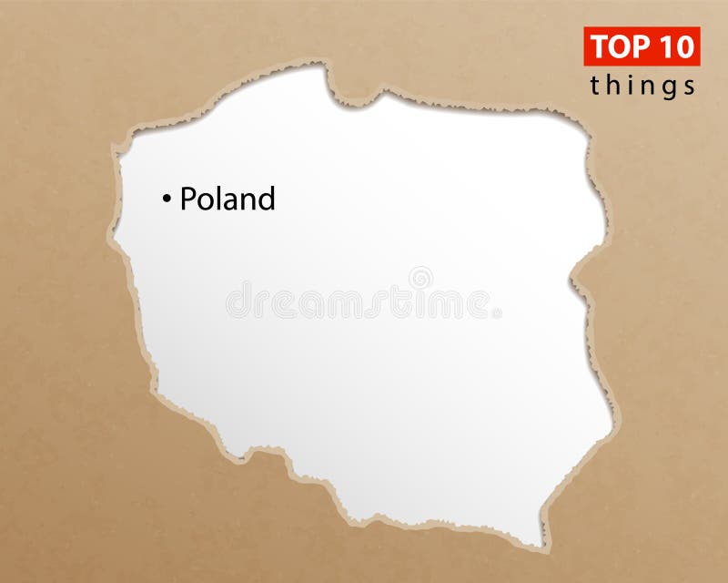 Poland Map Vector. Polish Maps Craft Paper Texture. Empty Template ...