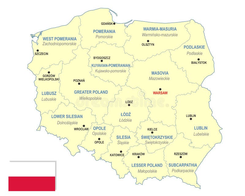 Poland map - cdr format stock vector. Illustration of poznan - 90744789