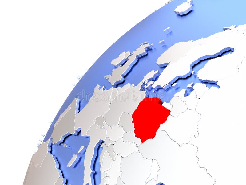 Poland on Modern Shiny Globe Stock Illustration - Illustration of ...