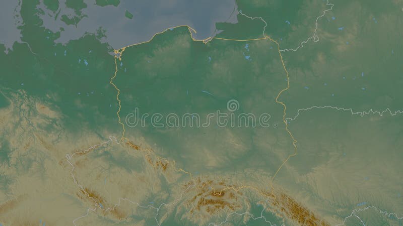 Poland - overview. Relief stock illustration. Illustration of globe ...