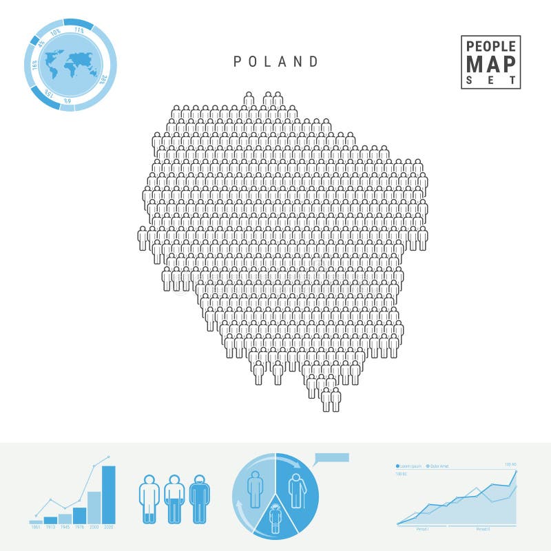 Poland People Icon Map. Stylized Vector Silhouette of Poland ...