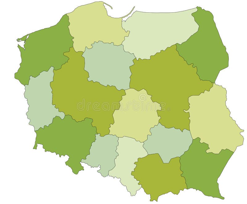 Political Map of Poland Isolated on Transparent Background Stock Vector ...