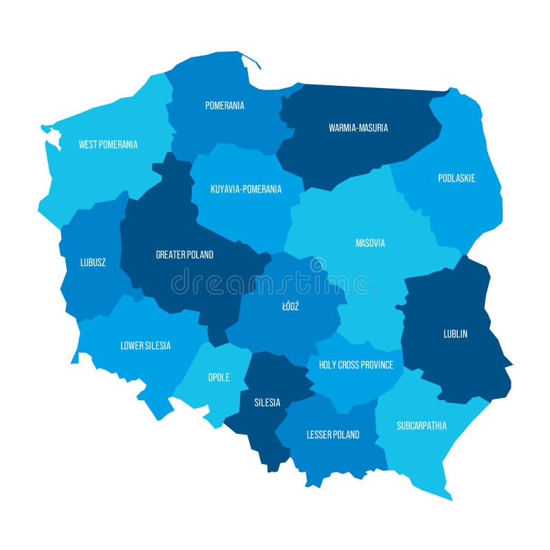 Poland Political Map of Administrative Divisions Stock Illustration ...